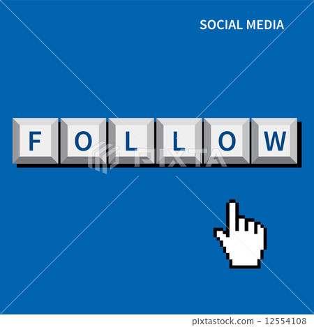 cursor hand click follow button.social media... - Stock Illustration ...