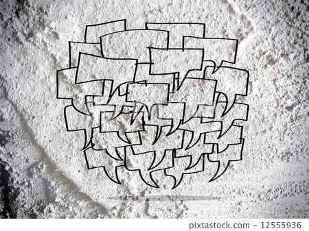 Speech Bubble background design on Cement wall... - Stock Illustration ...