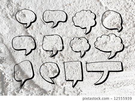 Speech Bubble background design on Cement wall... - Stock Illustration ...