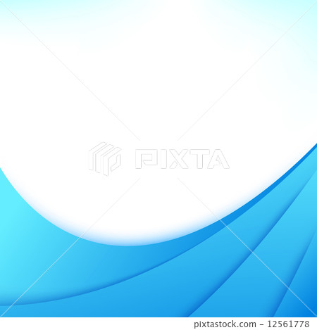 Blue business flyer wave line design template - Stock Illustration ...