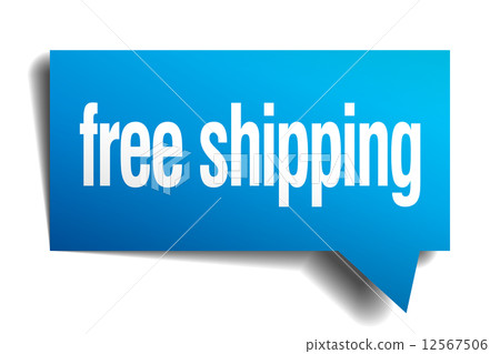 free shipping blue 3d realistic paper speech... - Stock Illustration ...