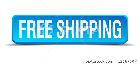 free shipping blue 3d realistic square isolated... - Stock Illustration ...
