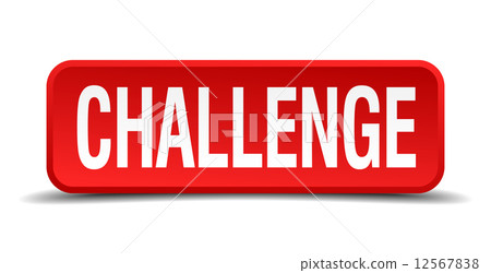 challenge red 3d square button on white background - Stock Illustration ...