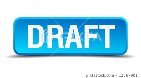 draft blue 3d realistic square isolated button - Stock Illustration ...