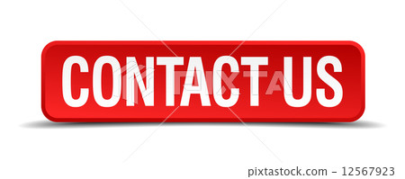 Contact us red three-dimensional square button... - Stock Illustration ...