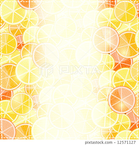 Yellow Light Fruit Invitation Card with Orange - Stock Illustration ...