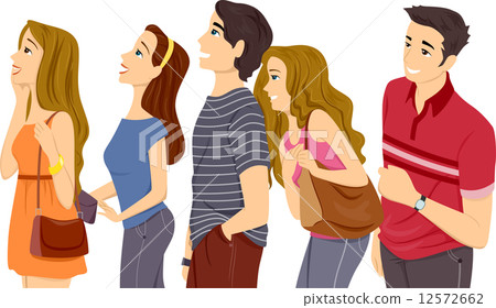 Teen Line Up - Stock Illustration [12572662] - PIXTA