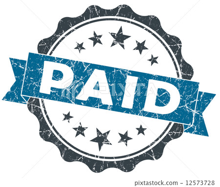 PAID blue grunge vintage seal isolated on white - Stock Illustration ...