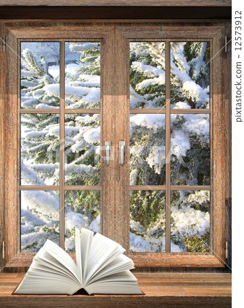 Open book on windowsill - Stock Illustration [12573912] - PIXTA