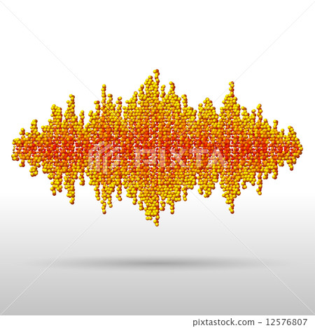 Sound waveform made of chaotic balls - Stock Illustration [12576807 ...