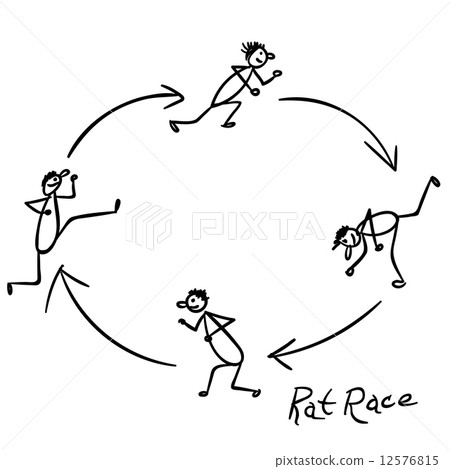 Sketch with people running circles - Stock Illustration [12576815] - PIXTA