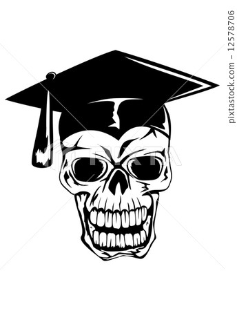 skull in graduation cap - Stock Illustration [12578706] - PIXTA