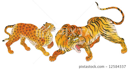 Kano Yamagaki dragon tiger chart - Stock Illustration [12584337] - PIXTA