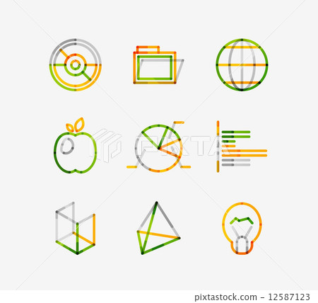 Minimal thin line design web icon set - Stock Illustration [12587123 ...