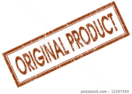 Original product brown square grungy stamp... - Stock Illustration ...