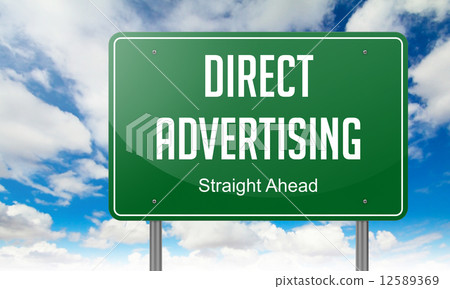 Direct Advertising on Highway Signpost. - Stock Illustration [12589369 ...