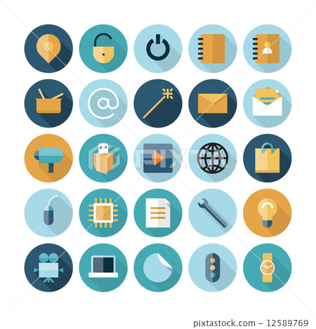 Flat design icons for user interface - Stock Illustration [12589769 ...
