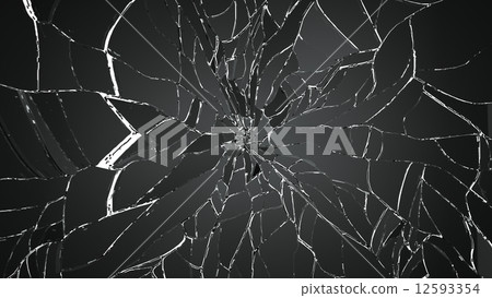 Glass breaking pieces isolated on white - Stock Illustration [12593354 ...