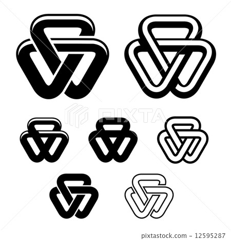 unity triangle black white symbols - Stock Illustration [12595287] - PIXTA