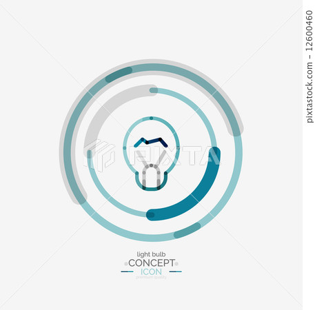 Light bulb minimal design logo - Stock Illustration [12600460] - PIXTA