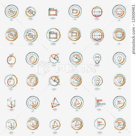 Minimal thin line design web icon set, stamps - Stock Illustration ...