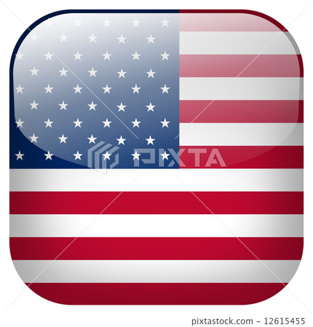 USA national flag square button isolated on... - Stock Illustration ...