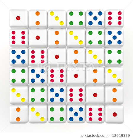 Illustration of aligned dice - Stock Illustration [12619589] - PIXTA