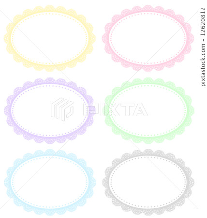 Pastel color frame oval - Stock Illustration [12620812] - PIXTA