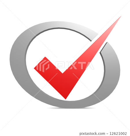 Red tick in circle - Stock Illustration [12621002] - PIXTA