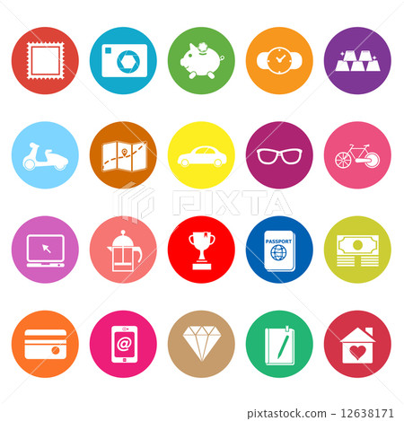 The useful collection flat icons on white... - Stock Illustration ...