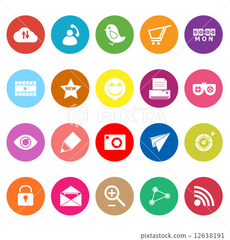 Internet useful flat icons on white background - Stock Illustration ...