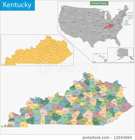 Kentucky map - Stock Illustration [12643664] - PIXTA