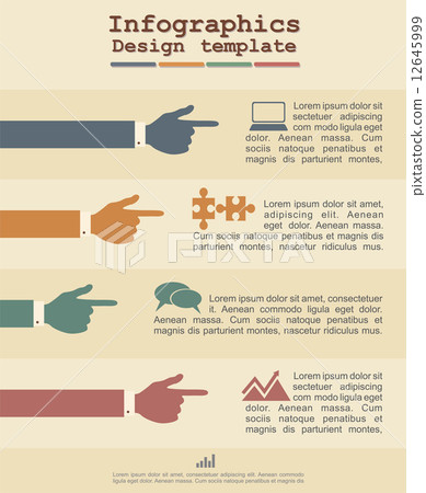 Infographic template with hands and text. Vector - Stock Illustration ...