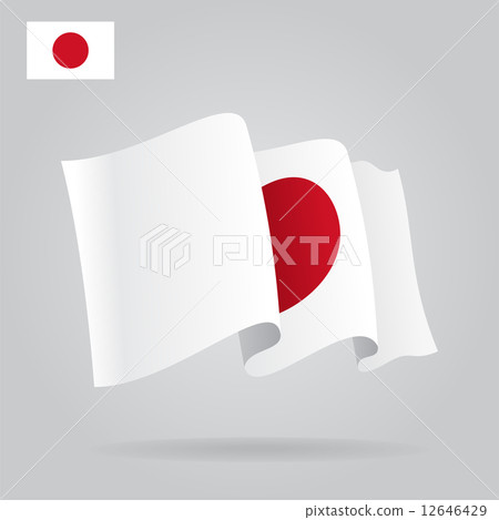 Flat and waving Japanese Flag. Vector - Stock Illustration [12646429 ...