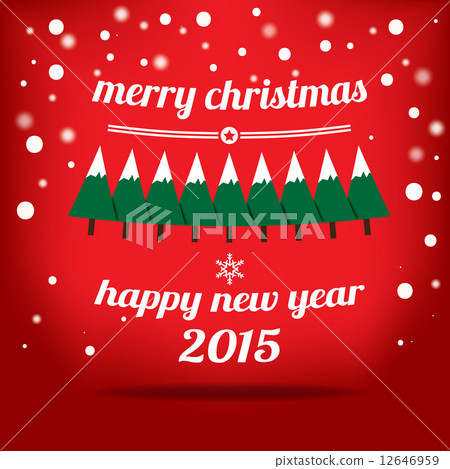 Christmas and Happy New Year Greeting Card. - Stock Illustration ...