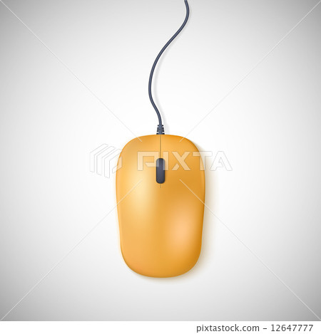 Yellow computer mouse on white - Stock Illustration [12647777] - PIXTA