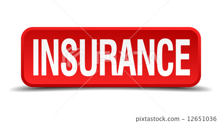Insurance red 3d square button on white background - Stock Illustration ...