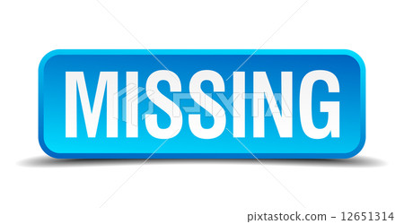 Missing blue 3d realistic square isolated button - Stock Illustration ...