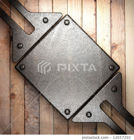 metal on wooden background - Stock Illustration [12657202] - PIXTA