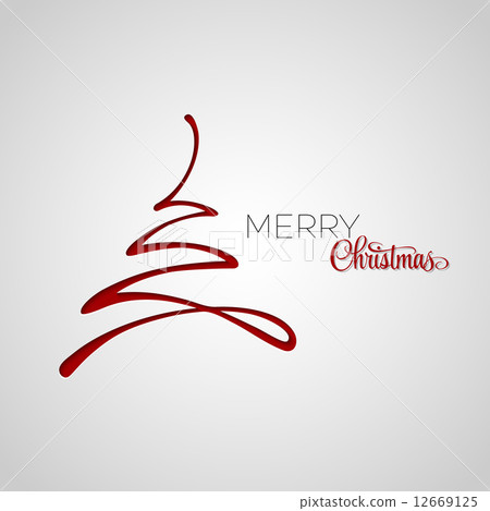 Merry Christmas tree greeting card. Paper design-插圖素材 [12669125] - PIXTA圖庫