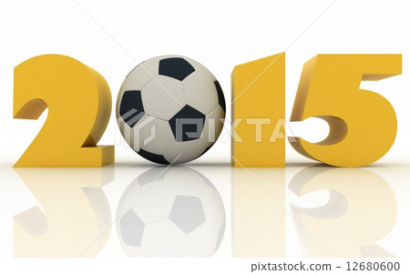 2015 year and soccer-ball on a white background - Stock Illustration ...