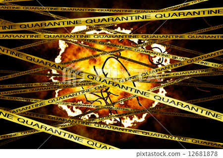 Microscopic Ebola Virus behind Yellow... - Stock Illustration [12681878 ...