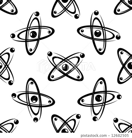 Seamless background pattern of atoms - Stock Illustration [12682505 ...