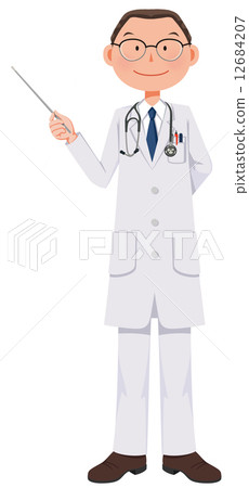 Medical physician with pointing stick - Stock Illustration [12684207 ...