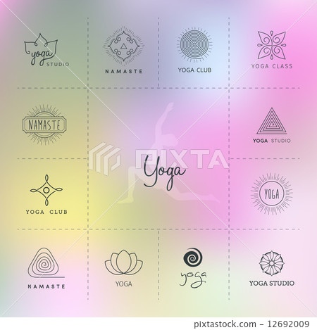 Set of logos for a yoga studio - Stock Illustration [12692009] - PIXTA