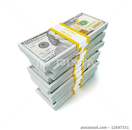 Stack of new 100 US dollars 2013 edition banknotes - Stock Illustration ...