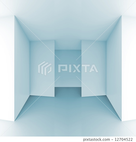 Abstract 3d background, light blue empty room... - Stock Illustration ...