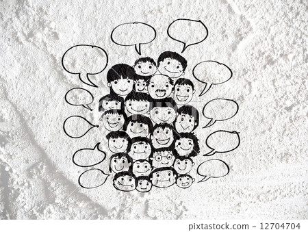 Face people on Cement wall texture background - Stock Illustration ...