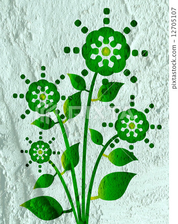 Flower Abstract on wall texture background design - Stock Illustration ...