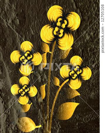 Flower Abstract on wall texture background design - Stock Illustration ...